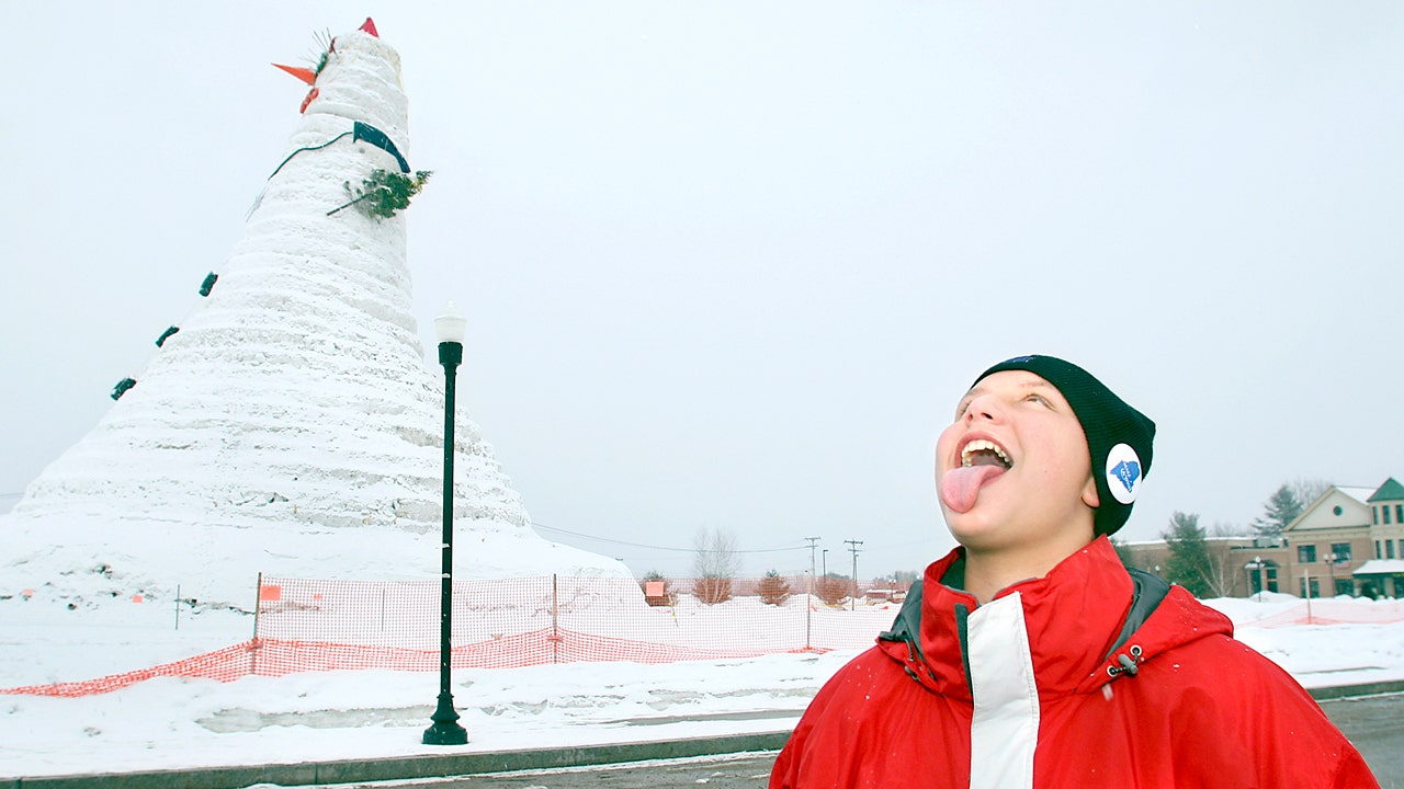In Bethel, Maine, a snowman was constructed, reaching a height of 122 ...