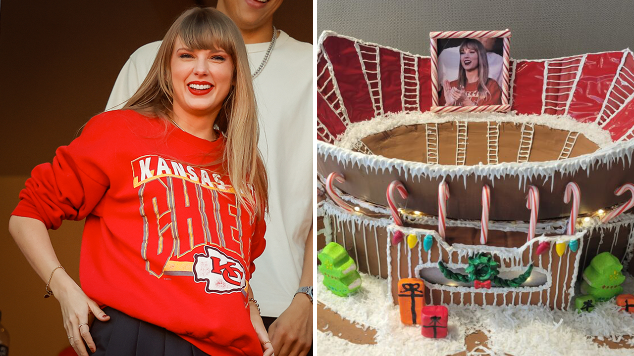 Taylor Swift was seen in a gingerbread house inspired by Arrowhead ...